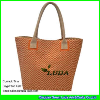 China LUDA wholesale designer handbags fashion paper straw handbags for sale