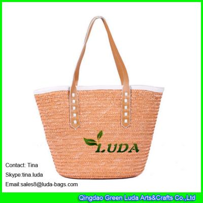 China LUDA 2013 fashion straw shoulder bags bright wheat lady straw handbag for sale