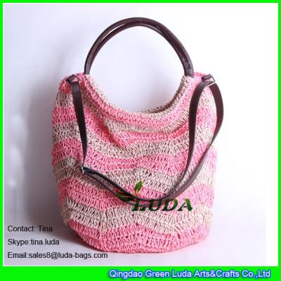 Cina LUDA cheap shopping bags for sale paper straw beach shoulder bags in vendita