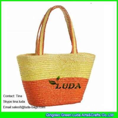 Cina LUDA striped wheat straw handbags lady summer straw beach bags in vendita