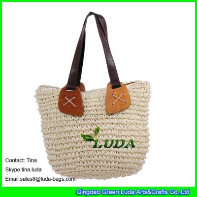 中国 LUDA high quality straw bags summer new paper straw beach bags 販売のため