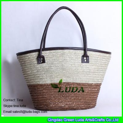 Cina LUDA wholesale straw bags and totes color block wheat straw handbag 2016 in vendita