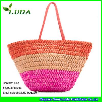 Cina LUDA handbag store colorful summer beach cornhusk straw bags in vendita