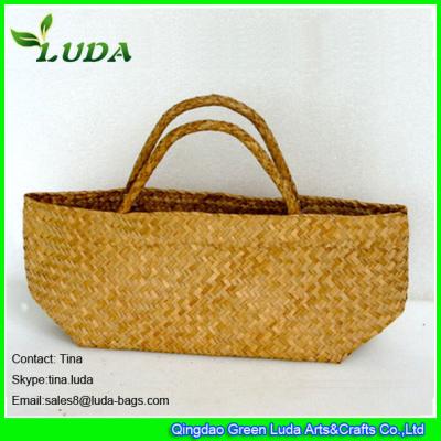 中国 LUDA cheap straw beach bags handmade summer seagrass straw bags 販売のため