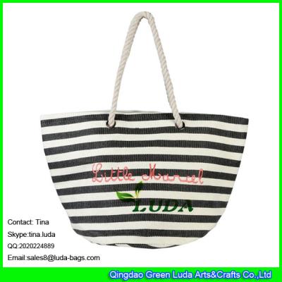 中国 LUDA striped straw shoulder bag fashion women big size straw bags 2015 販売のため