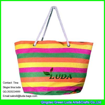 中国 LUDA 2016 summer beach tote bag for women colorful straw bags 販売のため