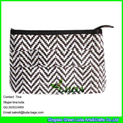 China LUDA chevron straw handbags striped paper straw clutch bags for sale