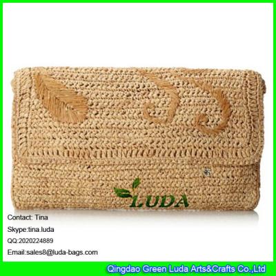 China LUDA summer straw purses raffia straw handbags clutch bags for sale
