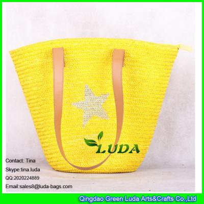 China LUDA fashion ladies wheat straw woven handbag for sale