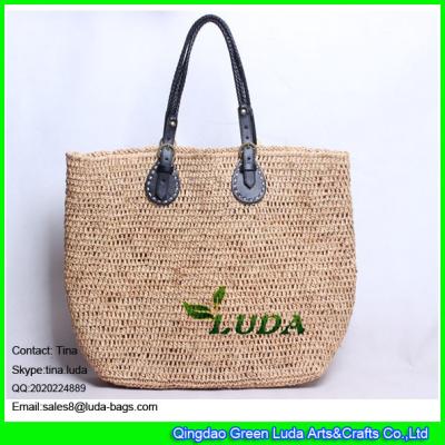 Cina LUDA large straw beach bag hand crochet straw raffia bag in vendita