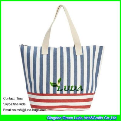 China LUDA fashion straw shoulder beach bag paper straw tote bag for lady for sale