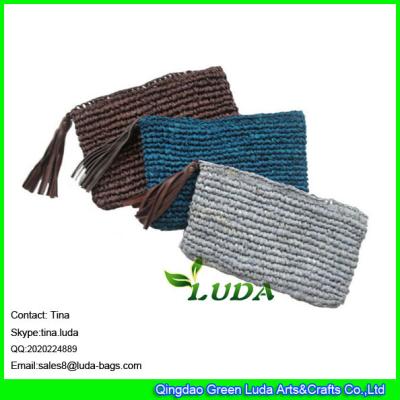 China LUDA lady hand crochet paper straw  purses and handbags for sale
