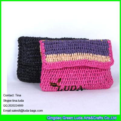 China LUDA wholesale paper straw summer purses and handbags for sale