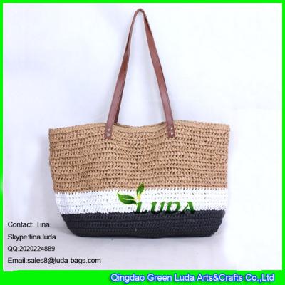 China LUDA striped tote bag papers traw 2014 fashion women handbag for sale