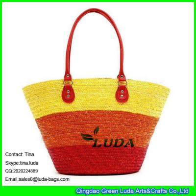 China LUDA funky beach bags wheat straw summer straw beach bags for sale