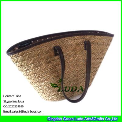 China LUDA summer beach bags handmade lady seagrass straw bags for sale