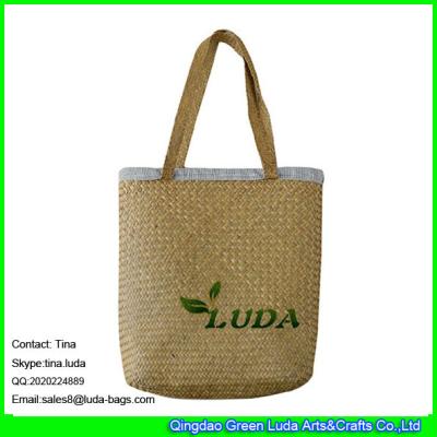 China LUDA striped fabric clotch deco straw handbags fashion seagrass 2013 straw bags for sale