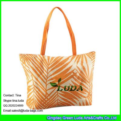 China LUDA blossoms tote handbag 2016 summer paper straw beach bag for sale