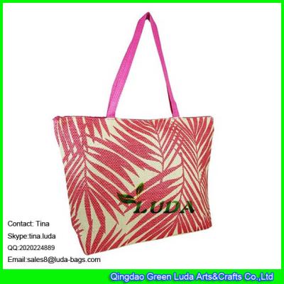 China LUDA fashion straw handbag wholesale paper straw beach hand bag for sale