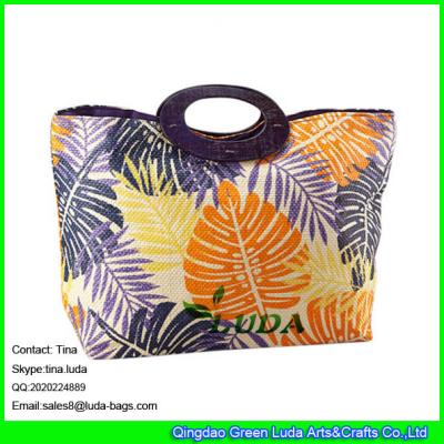 China LUDA summer beach straw handbag wholesale paper straw hobo bag for sale