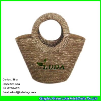 China LUDA designer purses wheat straw made beach shopping straw bag for sale