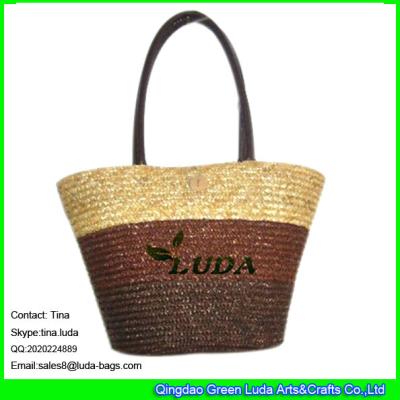 China LUDA wheat straw promotion shopping basket bag for sale
