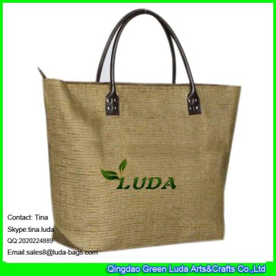 China LUDA foldable shopping bags paper straw italian handbags for sale