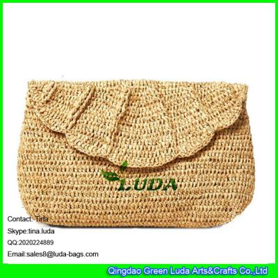 China LUDA summer straw handbag crochet straw raffia clutch bags for sale