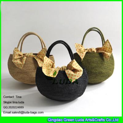 China LUDA 2012 popular straw handbags crochet raffia straw basket bags for sale