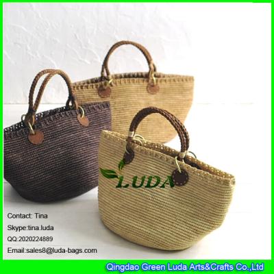 China LUDA 2016 best selling straw beach handbag colored raffia straw totes for sale