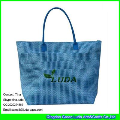 China LUDA shopping tote paper straw beach bags uk for sale