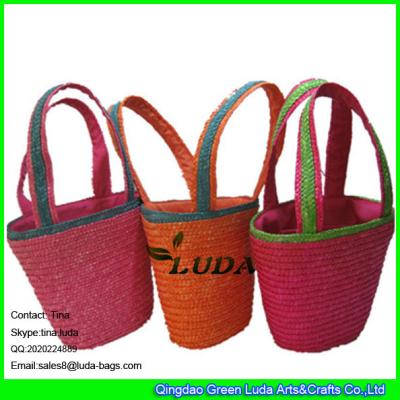 China LUDA small kids beach handbag fashion wheat straw beach bag 2012 for sale
