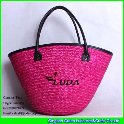 China LUDA pink lady straw handbag fashion wheat summer straw bag 2015 for sale
