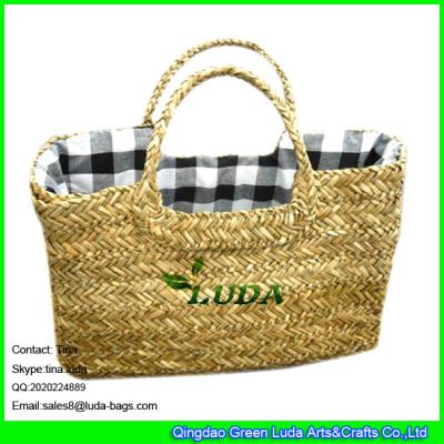 China LUDA natural hobo handbag shop for bags handwoven seagrass straw bag for sale