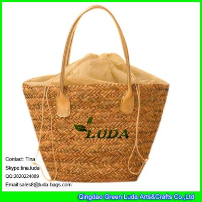 China LUDA long handle seagrass straw shoulder bag high quality straw bag for sale