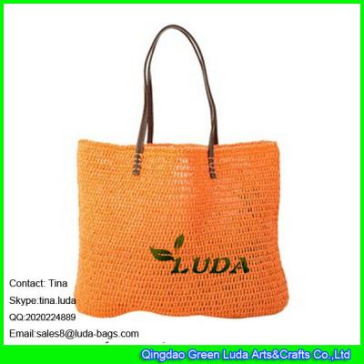 China LUDA summer fashion 2015 straw bag yellow paper straw crochet bag for sale
