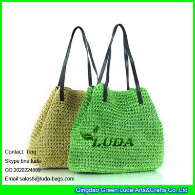 China LUDA 2016 summer new arrival paper shoulder straw beach bags for sale