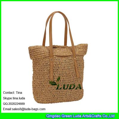 China LUDA fashion straw beach bag lady paper straw crochet ote bags for sale