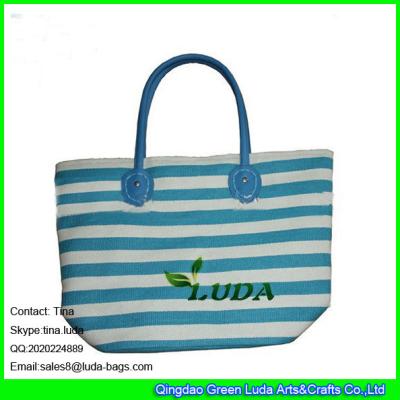 China LUDA famous hand sewing handles best classical paper straw beach bag for sale