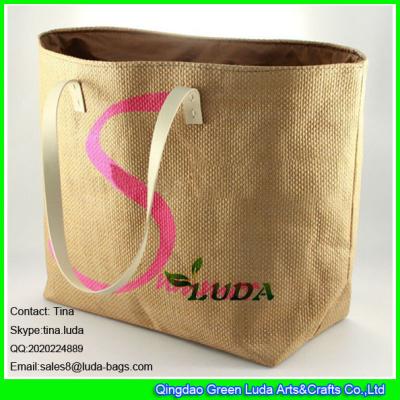 China LUDA 1 color logo printed paper straw beach bag for sale