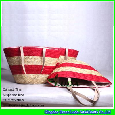 China LUDA colorful straw bag wheat straw lady bag beach bag for sale