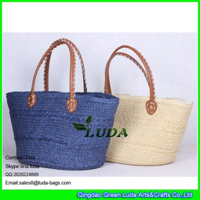 China LUDA new handmade straw bag paper string weave straw handbag for sale