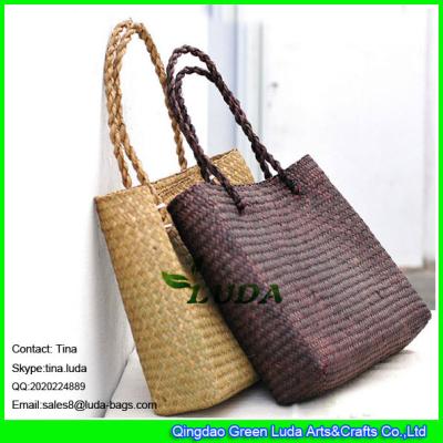 China LUDA 2016 new item colored seagrass ladies straw beach bag for sale
