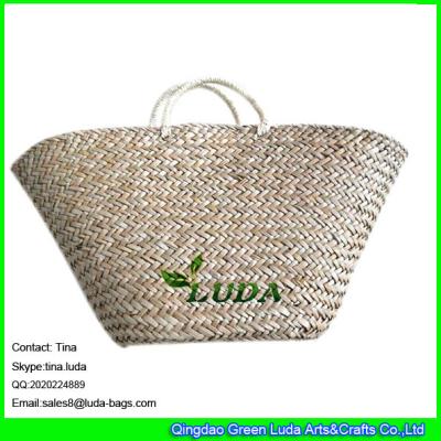 China LUDA wholesale straw handbag palm leaf beach straw bags for sale