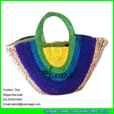 China LUDA colorful straw make fashion women beach tote new look straw bag for sale