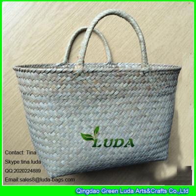 China LUDA white color painted straw handbag seagrass straw clutch bag wholesaler for sale