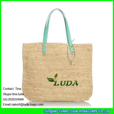 China LUDA natural straw crocheting lady raffia tote bag for sale