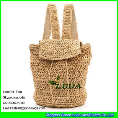 China LUDA  fashion straw crochet leisure bag paper straw shoulder backup bag for sale