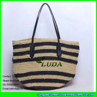 China LUDA western version handmade women's crochet straw bag paper summer beach bag for sale