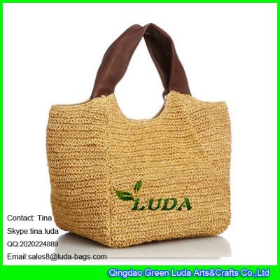 China LUDA classica soft women beach handbag crochet straw hobo handbag for sale